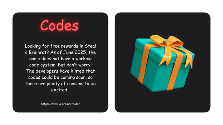 Steal A Brainrot Codes - Steal A Brainrot Wiki