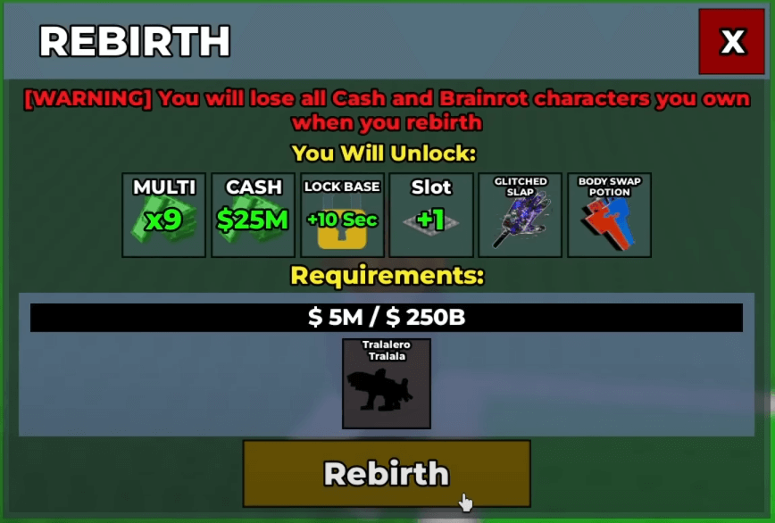 Rebirth System - Steal A Brainrot Wiki