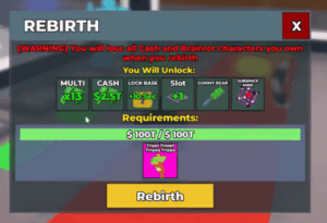 Rebirth System - Steal A Brainrot Wiki