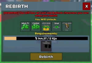Rebirth System - Steal A Brainrot Wiki