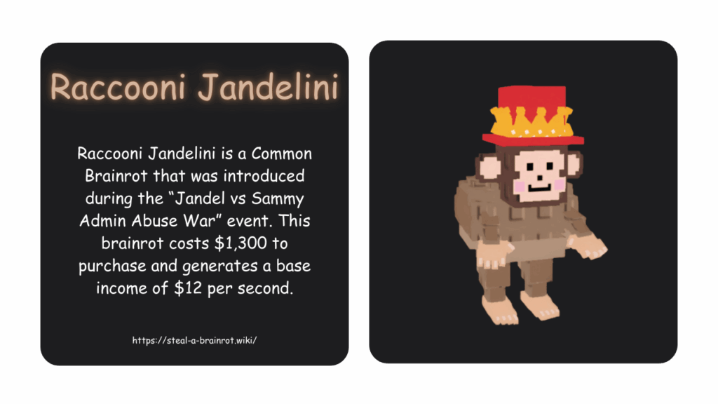 Raccooni Jandelini - Steal A Brainrot Wiki