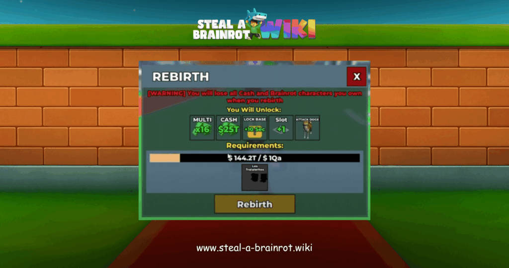 Rebirth 16 Update - Steal A Brainrot Wiki